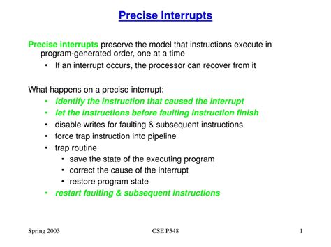 Ppt Precise Interrupts And Pipelines In Cse P548 Powerpoint Presentation Id9142189