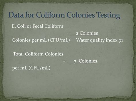 Ppt Coliform Bacteria Testing Powerpoint Presentation Free Download Id 2436075
