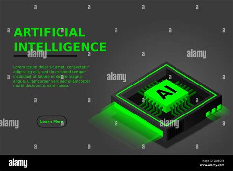 Artificial Intelligence Ai Web Banner Isometric Cloud Computing