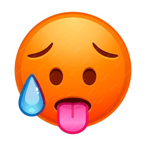Top Quality Emoticon Hot Emoji Overheated Emoticon Red Face With Tongue Stuck Out Yellow Face