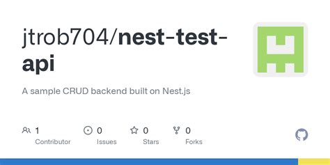 GitHub Jtrob Nest Test Api A Sample CRUD Backend Built On Nest Js