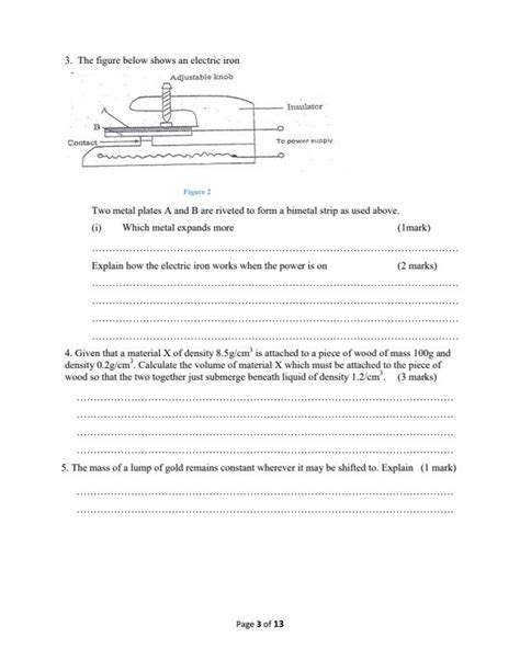 Form 1 Physics End Of Term 3 Examination 2022 1405