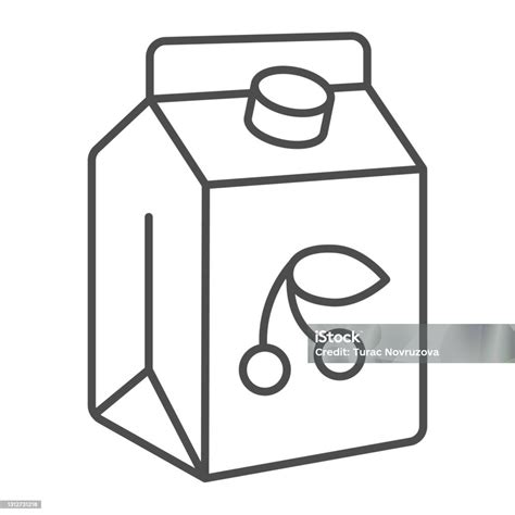 체리 요구르트 얇은 라인 아이콘 유제품 개념 흰색 배경에 새워 우유 포장 기호 모바일 개념 및 웹 디자인을위한 윤곽 스타일베리