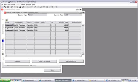 On Line Inquiry Oracle Ebs Financials