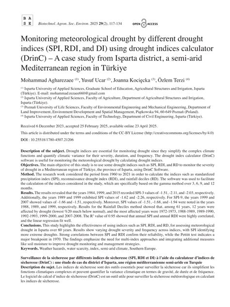 Pdf Monitoring Meteorological Drought By Different Drought Indices