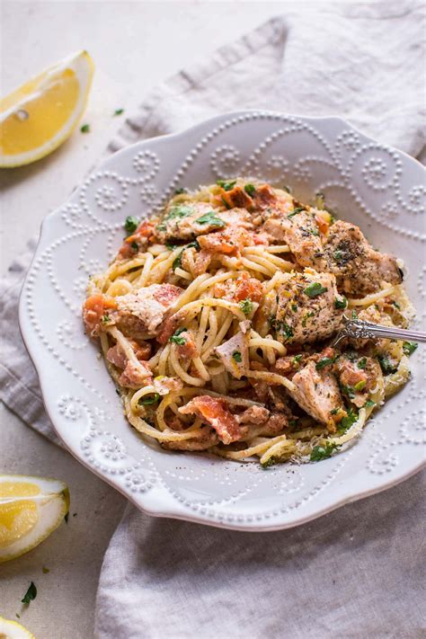 Creamy Lemon And Fresh Tomato Salmon Pasta • Salt And Lavender