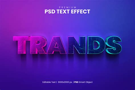 Artstation 3d Trands Psd Fully Editable Text Effect Layer Style Psd