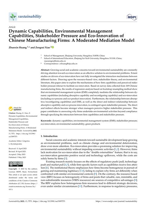 Pdf Dynamic Capabilities Environmental Management Capabilities