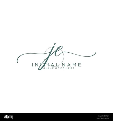 Je Initial Handwriting With Circle Template Stock Vector Image And Art Alamy