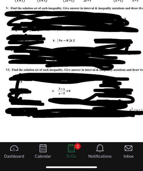 Solved V Find The Solution Set Of Each Inequality Give Chegg Com
