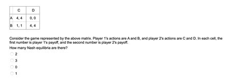 solved consider the game represented by the above matrix