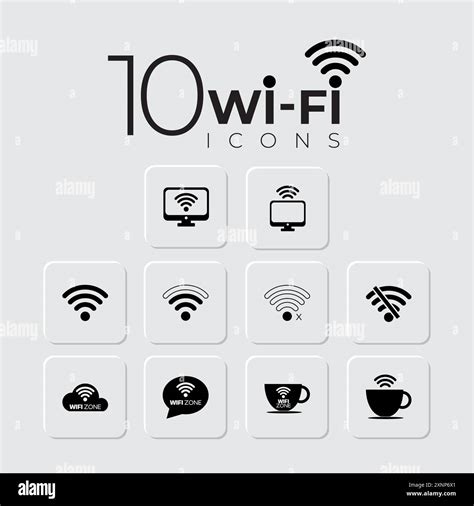 Wi Fi Zone Icons Set Connection Symbol Vector Stock Vector Image Art Alamy