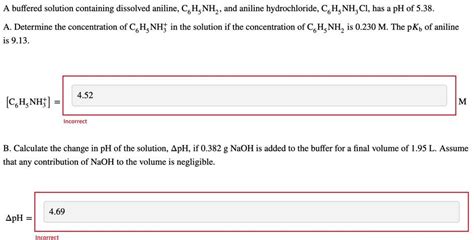 Solved A Buffered Solution Containing Dissolved Aniline