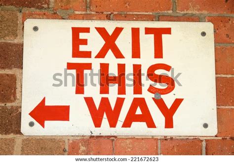 Exit This Way Sign Red Letters Stock Photo Shutterstock