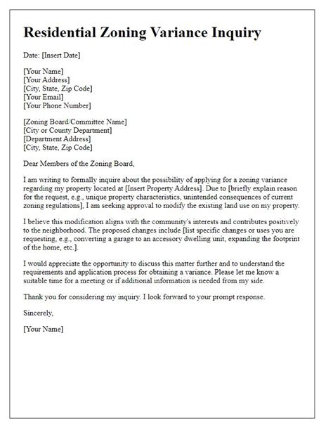 Letter Template For Residential Zoning Variance Application Free Samples In Pdf Letterin