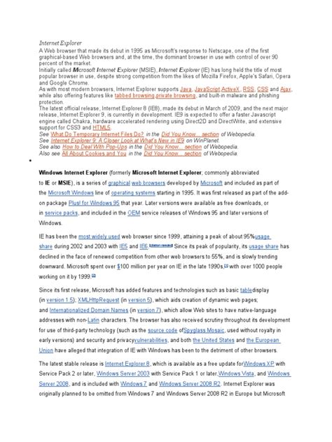 Java Javascript Activex Rss Css Ajax Tabbed Browsing Private Browsing