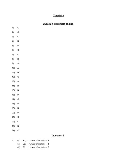 tutorial 8 memo tutorial 8 question 1 multiple choice 1 c 2 c 3 c 4 d 5 b 6 c 7 c 8 b
