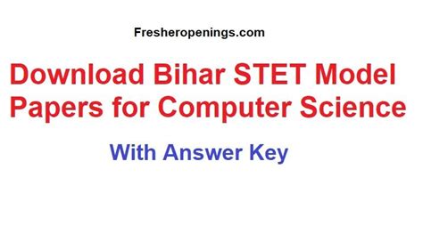 Bihar Stet Computer Science Question Paper Pdf With Answers