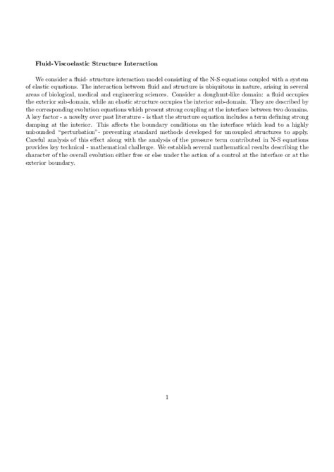 Pdf Fluid Viscoelastic Structure Interaction