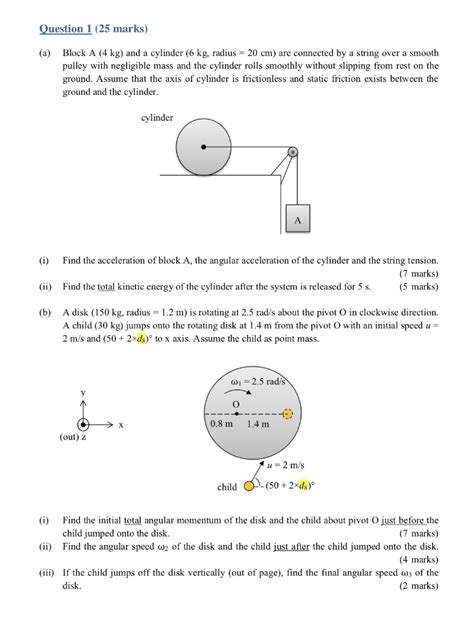 Solved Question 1 25 Marks A Block A 4 Kg And A Chegg Com