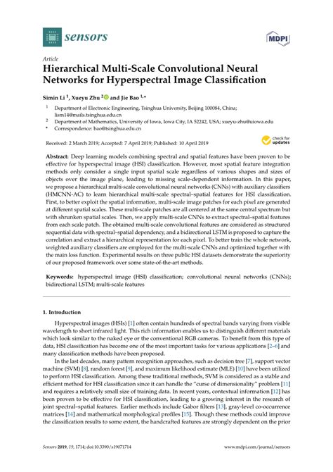 Pdf Hierarchical Multi Scale Convolutional Neural Networks For Hyperspectral Image Classification