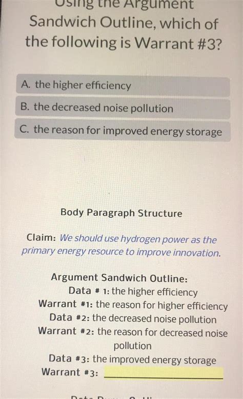 Answered Sing Argument Sandwich Outline Which Of The Following Is