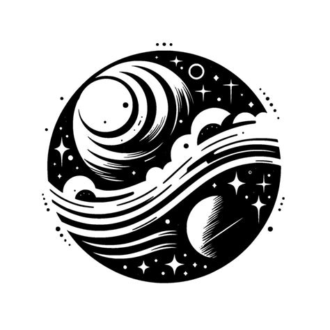 Monochromatic Celestial Circle Encompassing Swirling Galaxies Nebulae