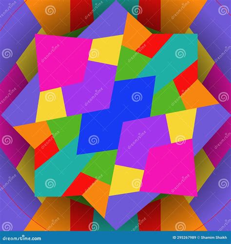 Abstract Background With Colorful Geometric Shapes Circle Rectangle