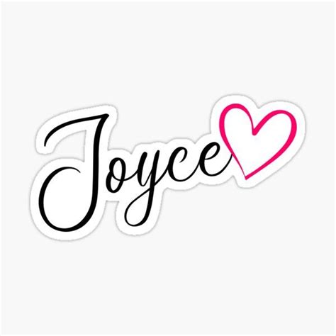 Joyce Name Calligraphy Pink Heart Sticker By Xsylx Names Fancy Cursive Girl Names