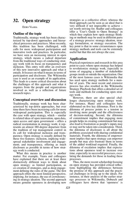 Pdf Open Strategy