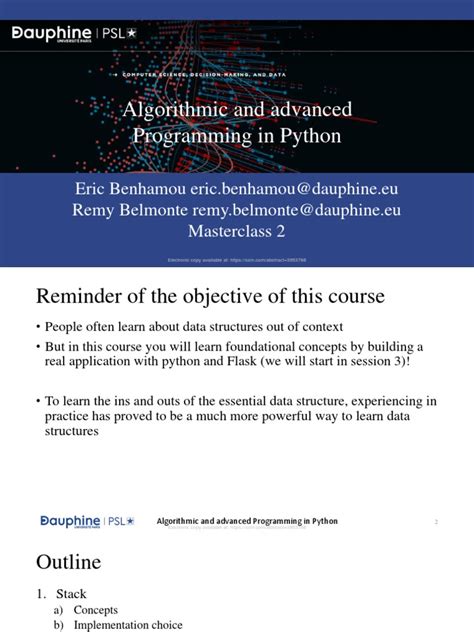 Algorithmic And Advanced Programming In Python Syllabus In Computer