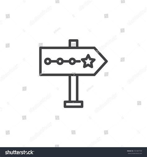 Signpost Pointer Line Icon Outline Vector Stock Vector Royalty Free 731987749 Shutterstock