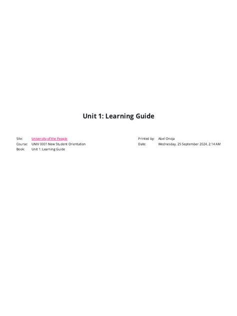 Unit 1 Learning Guide Home Pdf