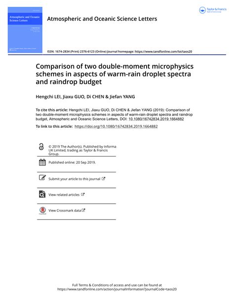 Pdf Comparison Of Two Double Moment Microphysics Schemes In Aspects Of Warm Rain Droplet