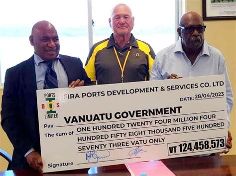 The Government And Itl Receive Stimulus Cheques Worth Vt124 Million Vanuatu News Network