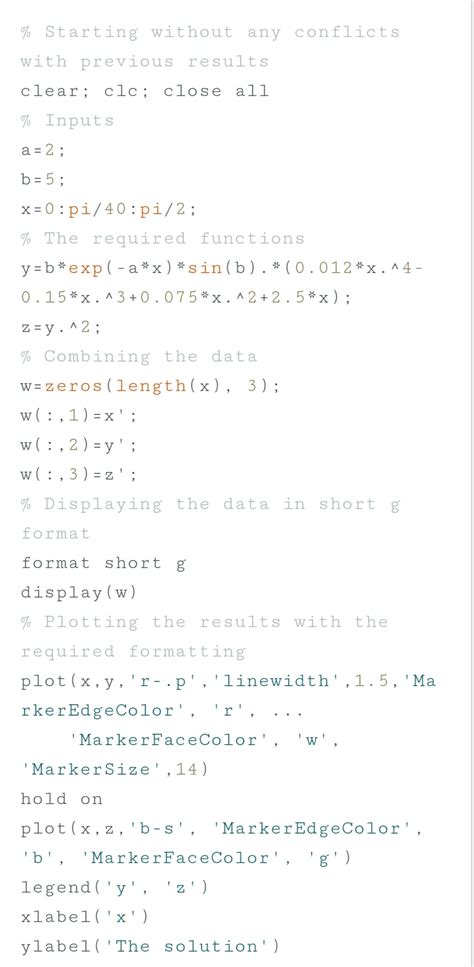 Solved Solve All Parts According To Given Method Like Matlab Question