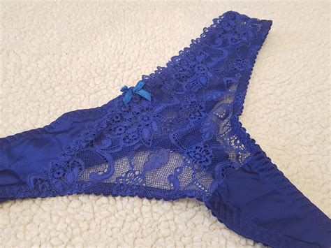 Strip Tangas Azules Tamaño Plus Lencería De Encaje Damas Etsy
