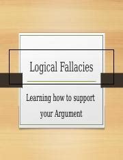 Logical Fallacies Ppt Logical Fallacies Learning How To Support Your Argument What Is