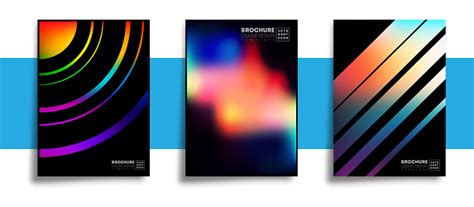 벽지 전단지 포스터 브로셔 커버 타이포그래피 또는 기타 인쇄 제품에 대한 다채로운 그라데이션 질감추상 디자인 포스터 세트 벡터 일러스트레이션 추상적인에 대한 스톡 벡터 아트