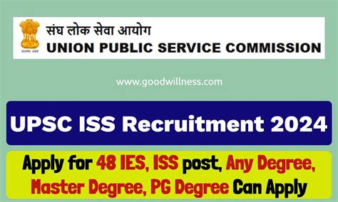 Upsc Iss Recruitment 2024 Apply Online For 48 Indian Economic Service