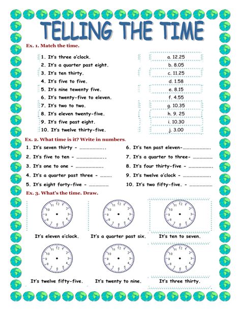 Telling Time Worksheet Practice Time Reading Skills