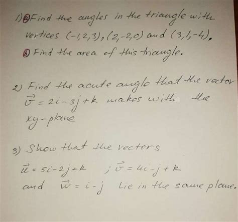 Solved Find The Angles In The Triangle With Vertices Chegg