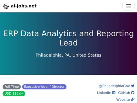 [hiring] Erp Data Analytics And Reporting Lead In Philadelphia Pa United States R Ai Ml Jobs