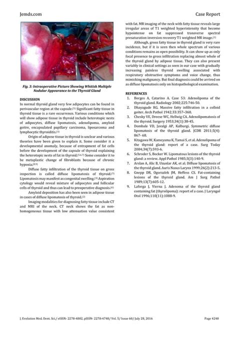 Diffuse Lipomatosis Of Thyroid Gland Masquerading As Malignancy A Case