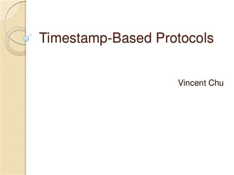 Timestamp Based Protocol