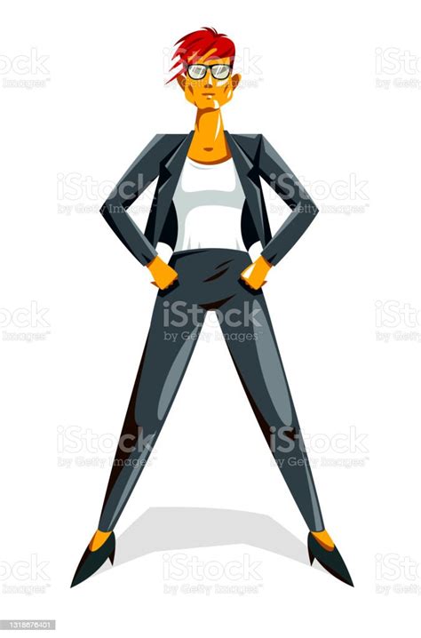 큰 보스 디렉터 여성은 심각하고 화가 벡터 일러스트레이션 나쁜 보스 독재자와 폭군 개념 작업 과정을 제어하는 여성 관리자를 서있다 감독에 대한 스톡 벡터 아트 및 기타