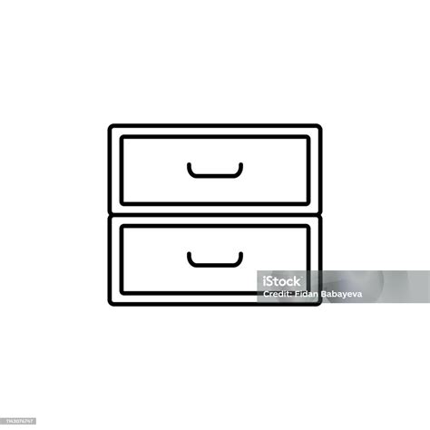 보관 서랍 개요 아이콘입니다 기호와 기호는 웹 로고 모바일 앱 Ui Ux에 사용할 수 있습니다 가구에 대한 스톡 벡터 아트 및 기타 이미지 Istock