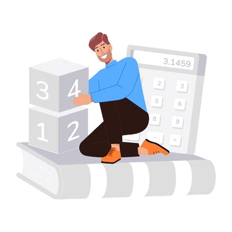Cálculos Matemáticos Ilustraciones Planas Vector Premium