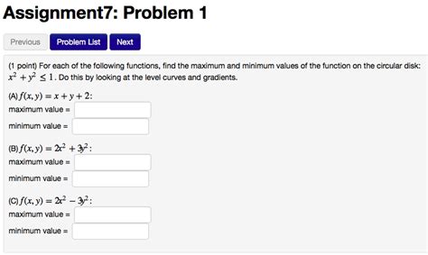 Solved For Each Of The Following Functions Find The Maximum
