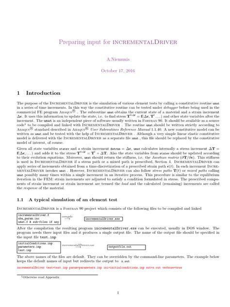 Incremental Driver In Put Pdf Parameter Computer Programming Command Line Interface